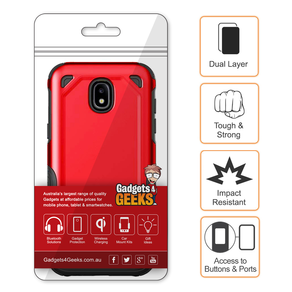 Hybrid Guard Shockproof Case for Samsung Galaxy J5 Pro (Red)